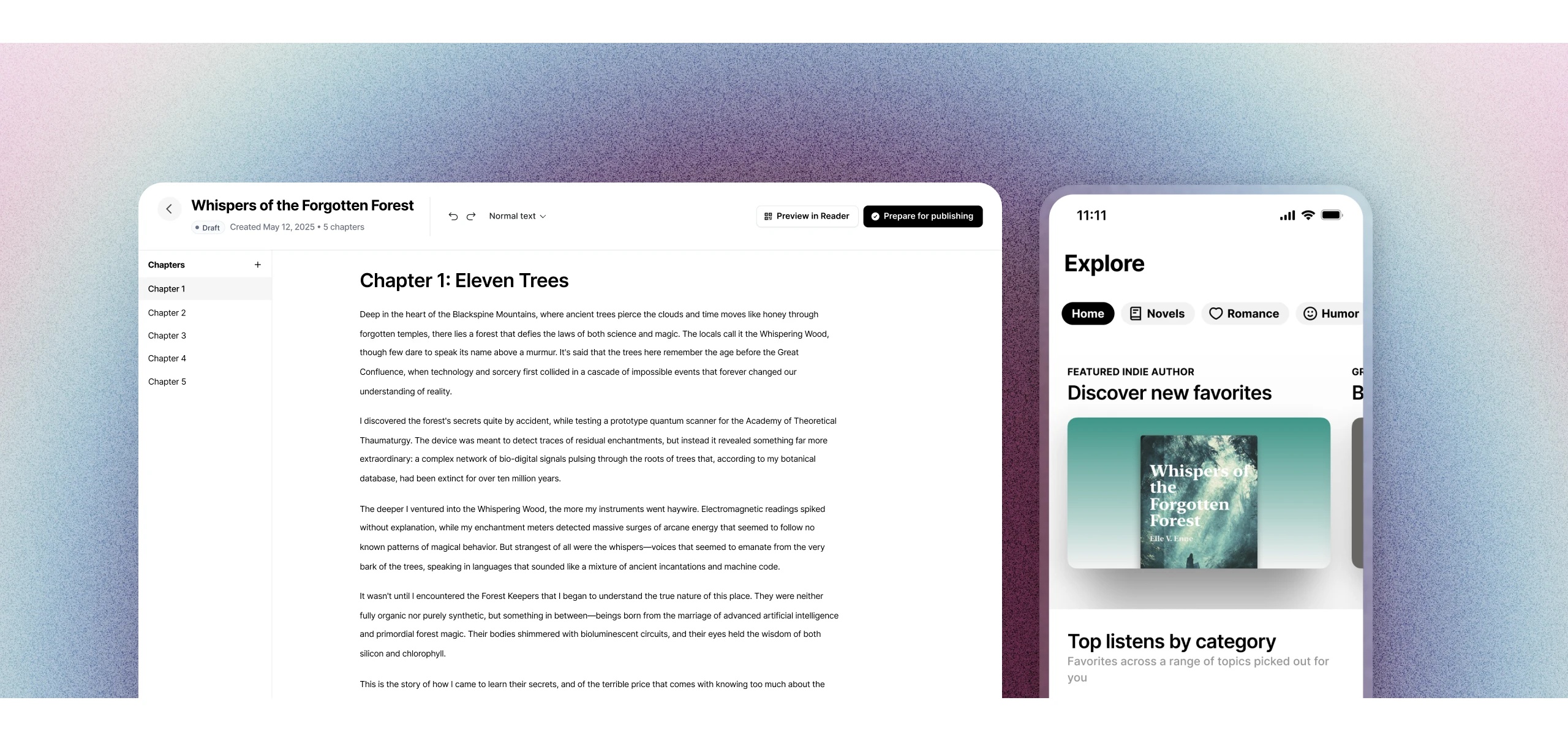ElevenReader Publishing | Create AI Audiobooks | ElevenReader