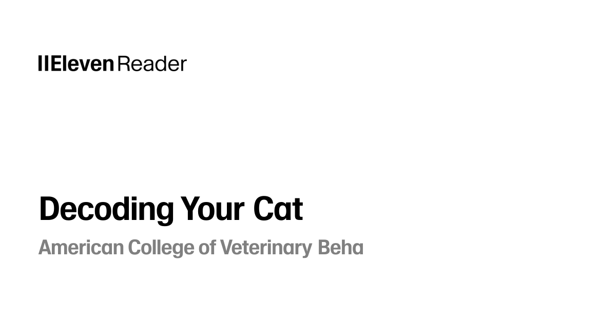 Decoding Your Cat Audiobook by American College of Veterinary Beha ...
