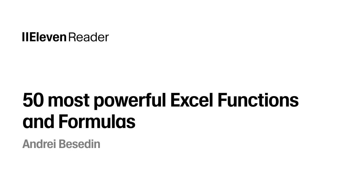 50 most powerful Excel Functions and Formulas Audiobook by Andrei ...