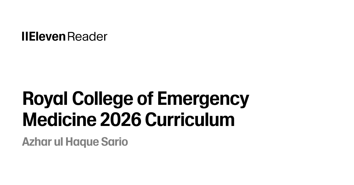Royal College of Emergency Medicine 2026 Curriculum by Azhar ul Haque Sario - Audiobook
