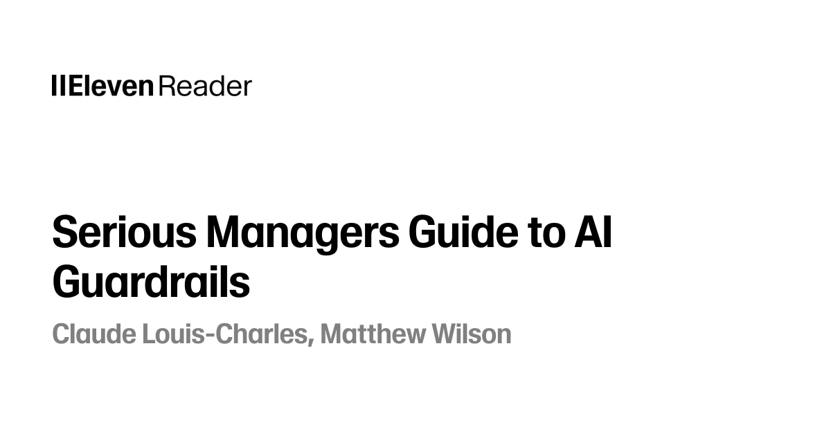 Serious Managers Guide to AI Guardrails Audiobook by Claude Louis ...
