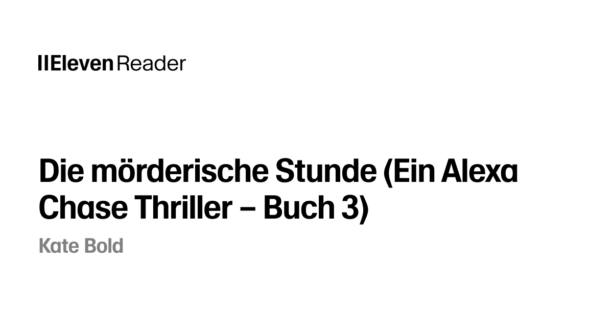 Die mörderische Stunde (Ein Alexa Chase Thriller – Buch 3) Audiobook by ...