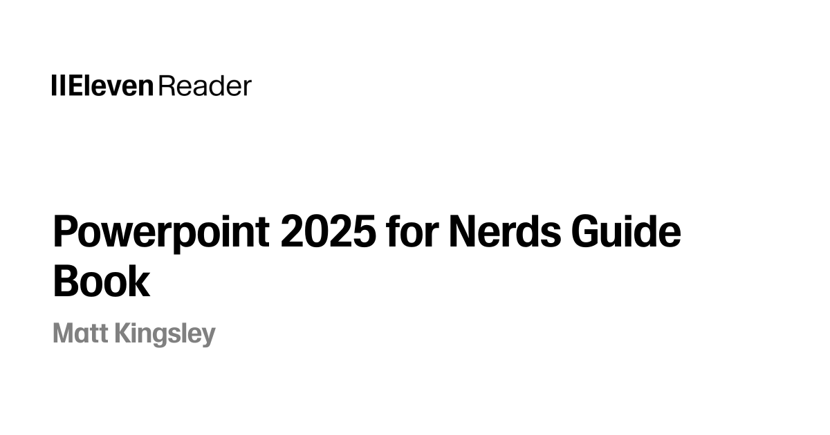 Powerpoint 2025 for Nerds Guide Book Audiobook by Matt Kingsley ...