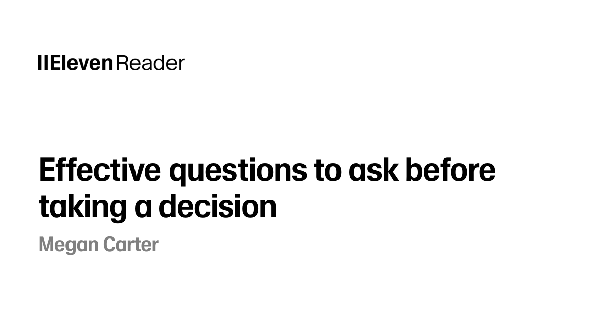 Effective questions to ask before taking a decision Audiobook by Megan ...
