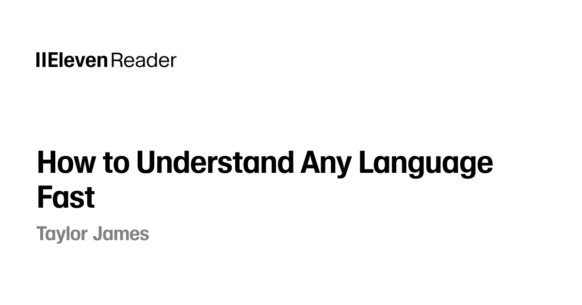 How to Understand Any Language Fast Audiobook by Taylor James ...