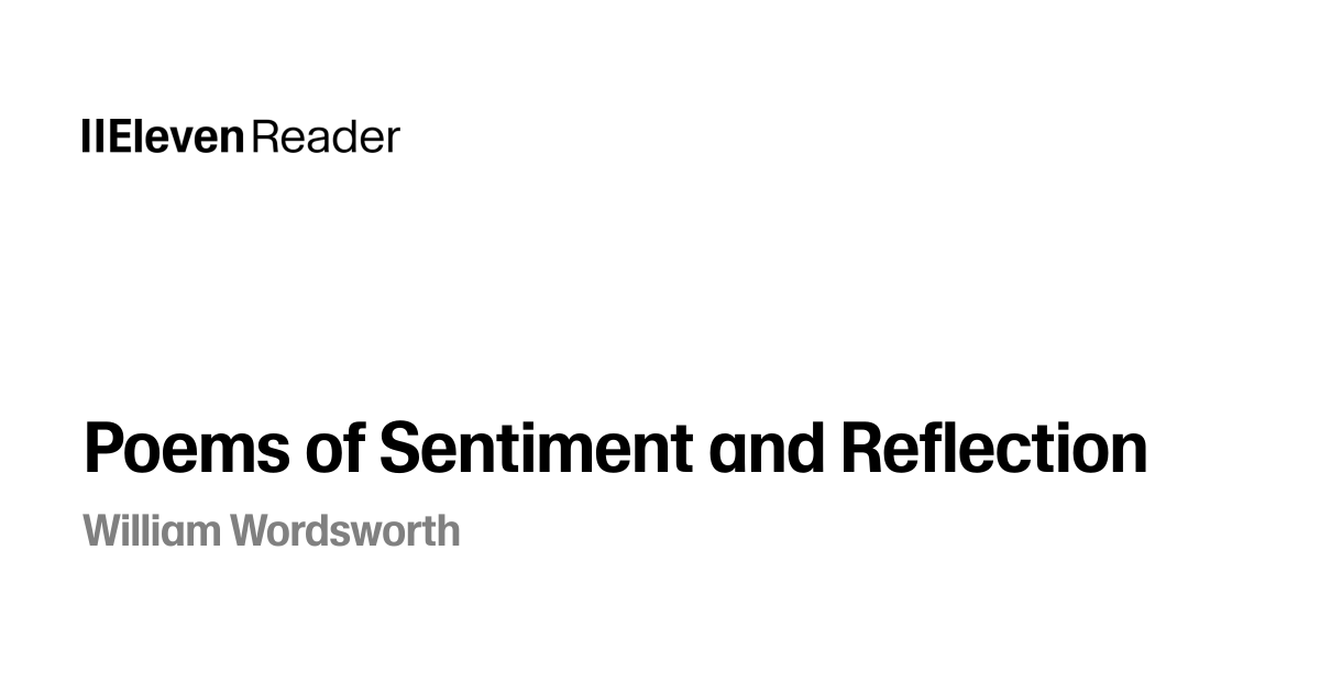 Poems of Sentiment and Reflection Audiobook by William Wordsworth ...