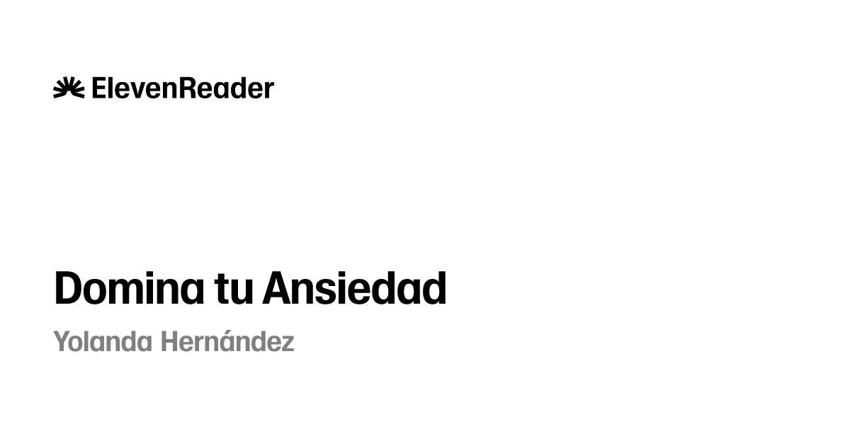 Domina tu Ansiedad by Yolanda Hernández - Audiobook